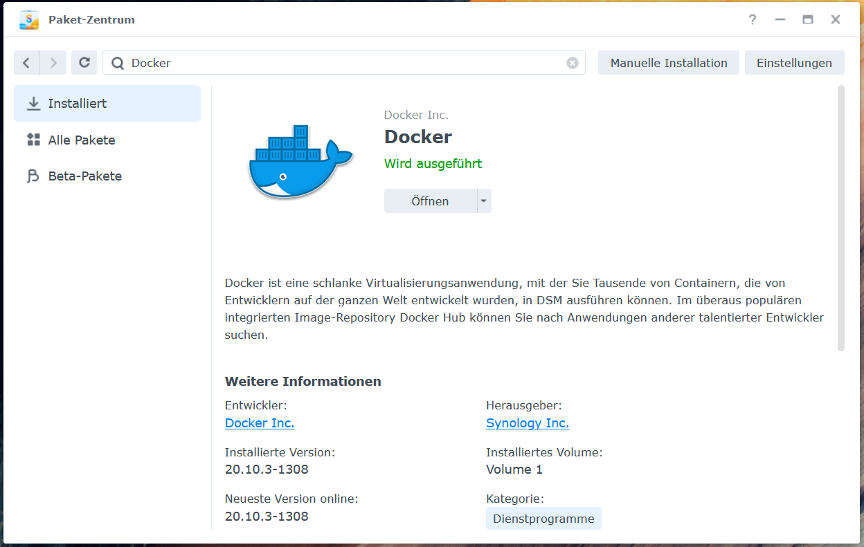 Portainer als Docker-Container auf der Synology Diskstation installieren - Thing King - Technik ...