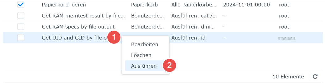 Werte für UID (UserID) und GID (GroupID) auf Synology Diskstation ...