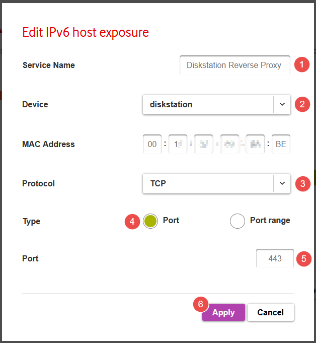 Vodafone Station Router: IPv6 Host Exposure für die Synology Diskstation einrichten - Thing King ...